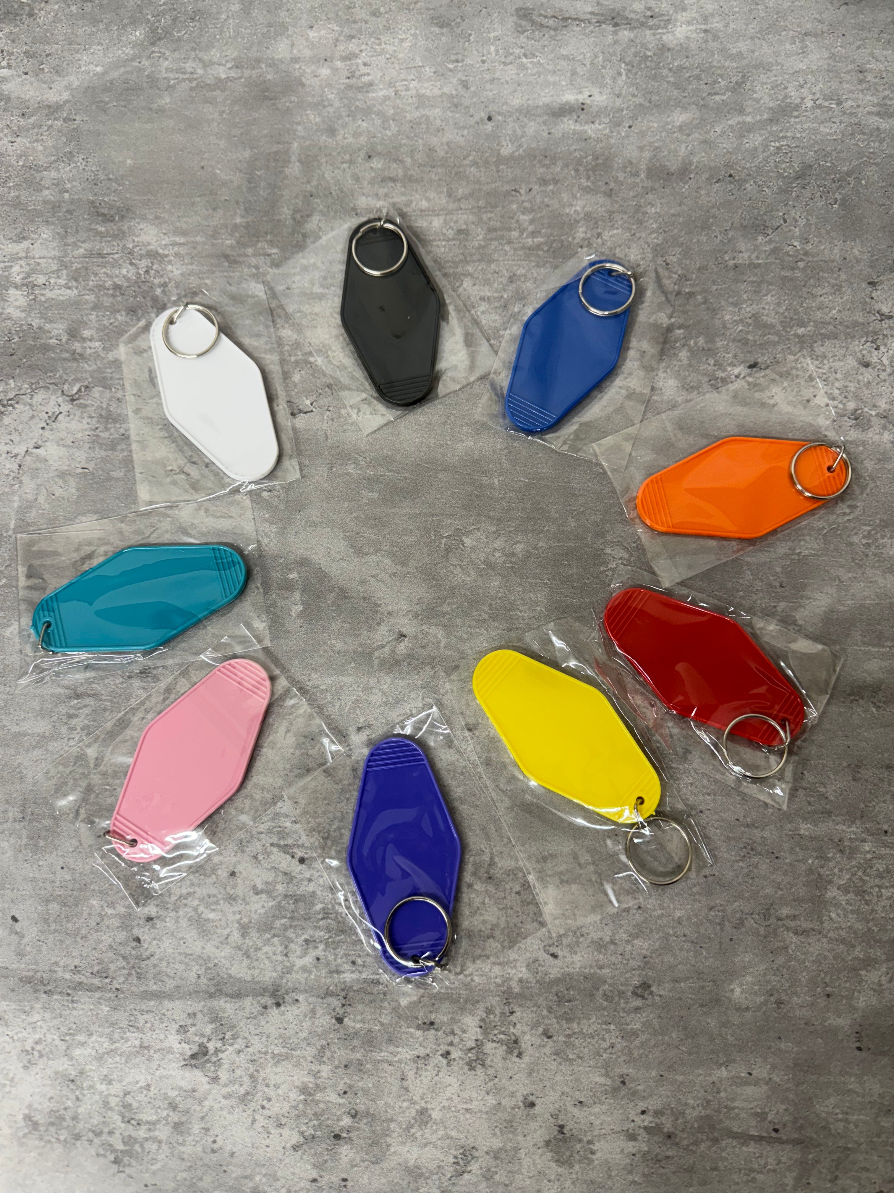 Hotel Motel Keychain - Various Colours – MJC Blanks & Vinyl