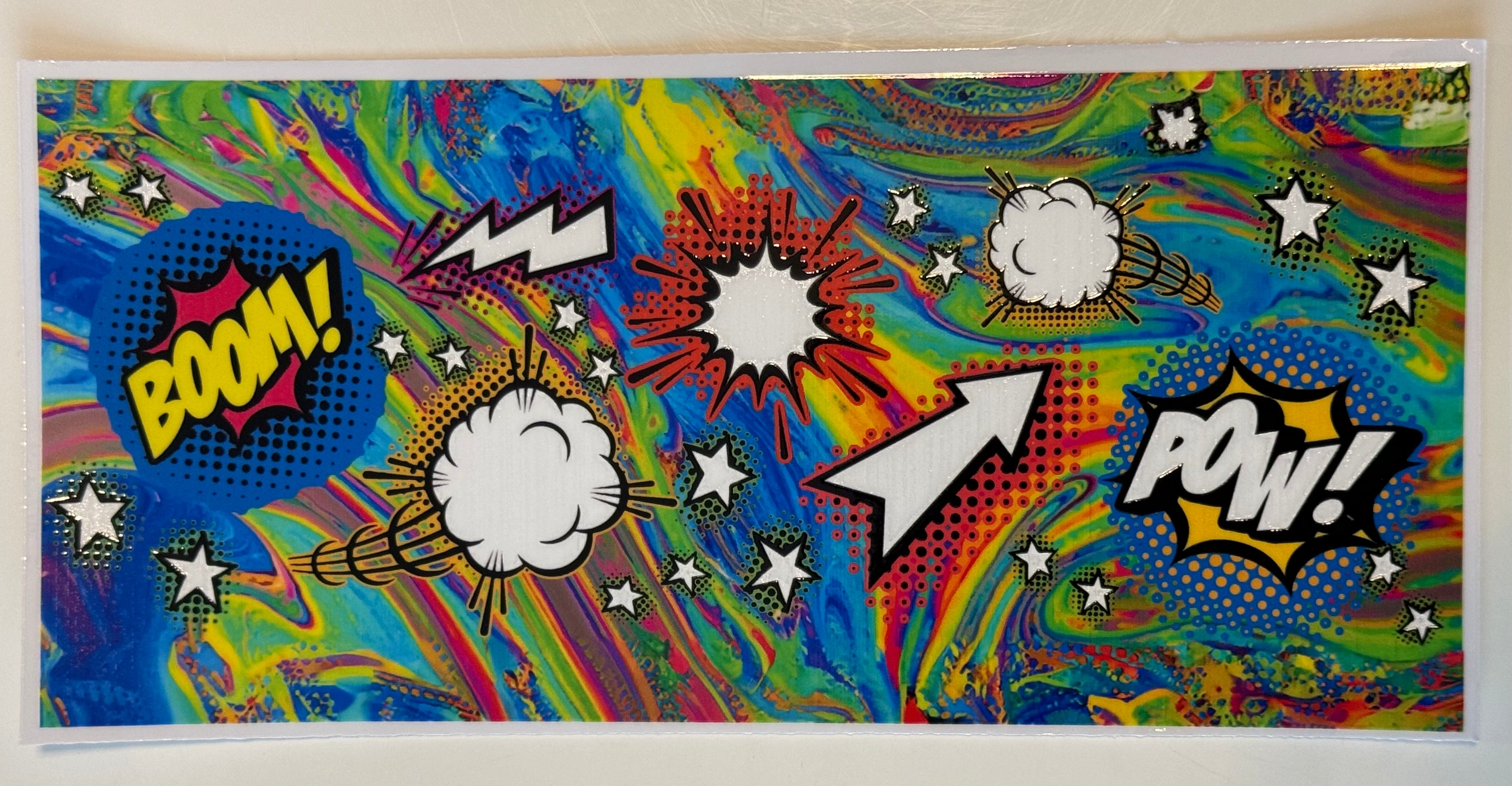 UV DTF - Boom Pow Cartoon Blue- 16oz Libby Can – MJC Blanks & Vinyl