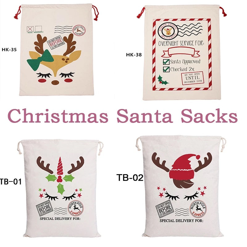 Canvas Christmas sacks - Various designs- 50x70cm – MJC Blanks & Vinyl